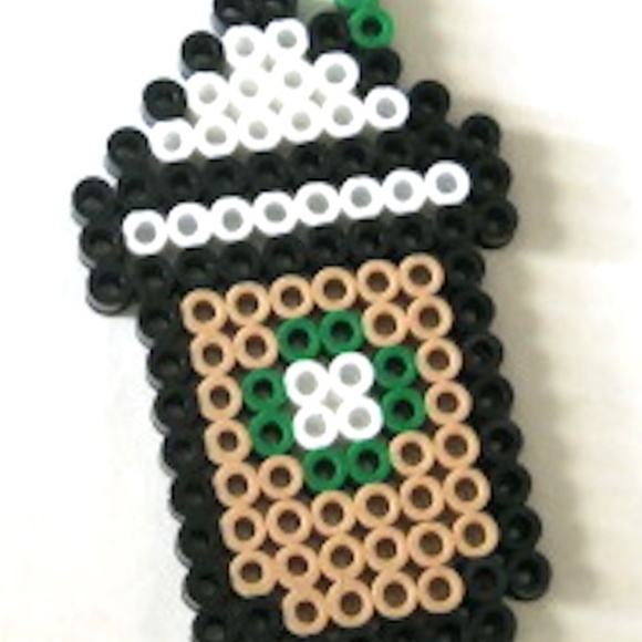 Perler Beads | Other | Perler Starbucks Frappuccino Drink Keychain ...
